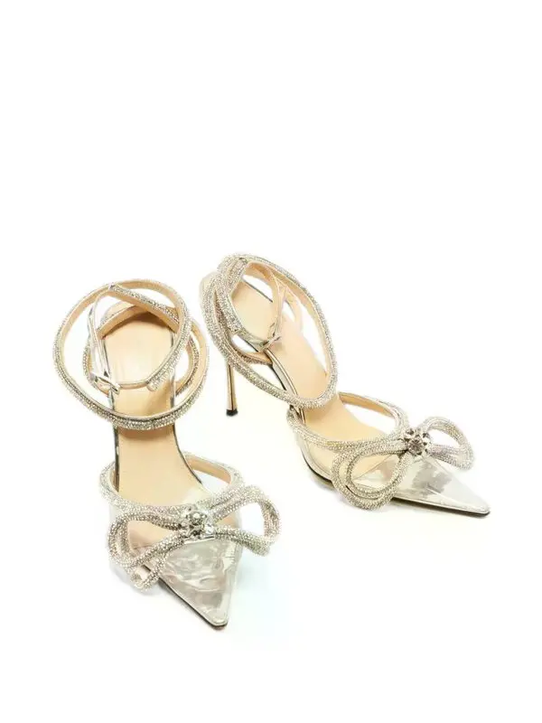 Mach & Mach Double Bow Ankle Strap Pumps