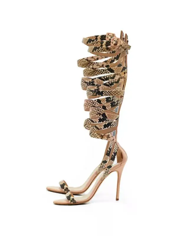 GIUSEPPE ZANOTTI Python-embossed Gladiator Sandals