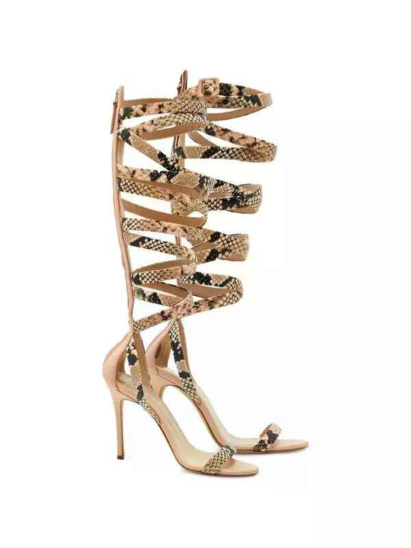 GIUSEPPE ZANOTTI Snakeskin Embossed Gladiator Sandals