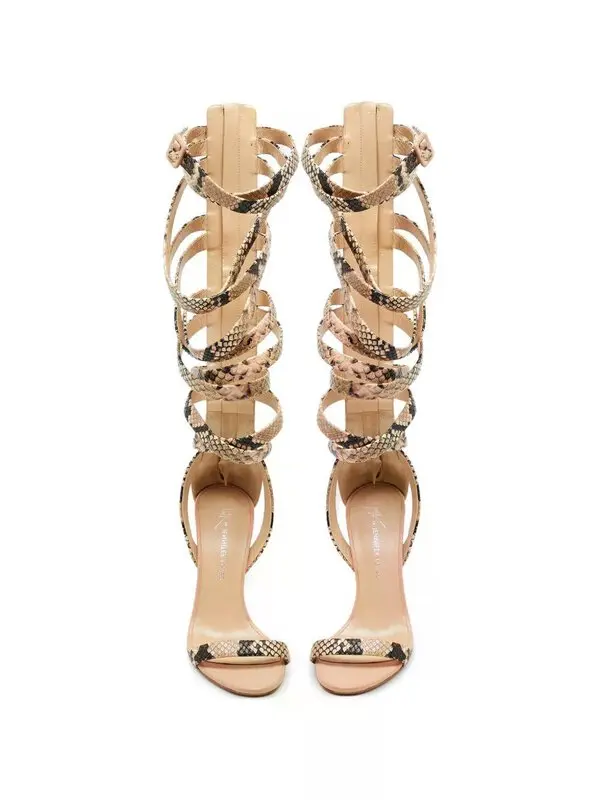GIUSEPPE ZANOTTI Snakeskin Embossed Gladiator Sandals