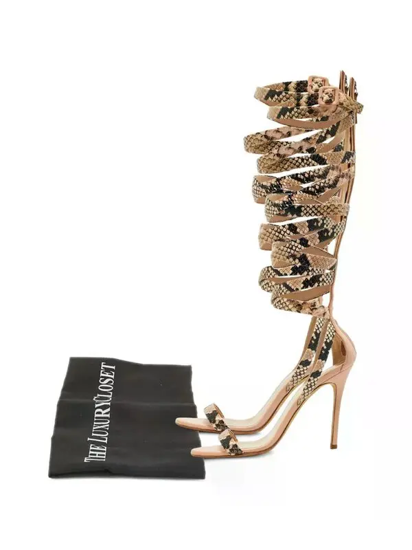 GIUSEPPE ZANOTTI Snakeskin Embossed Gladiator Sandals