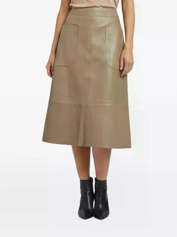 JOSEPH Blomfield Nappa Leather Midi Skirt