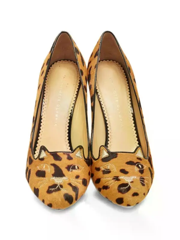 CHARLOTTE OLYMPIA Kitty Hyena-print Heeled Pumps