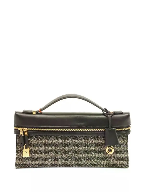 Loro Piana Extra L29 Tweed Clutch Bag - Black