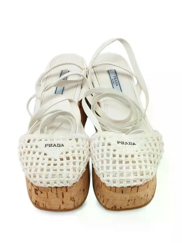 Prada Raffia Platform Sandals