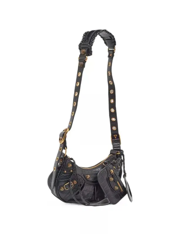 Balenciaga 2010 Le Cagole Croc-embossed Shoulder Bag