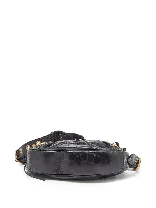 Balenciaga 2010 Le Cagole Croc-embossed Shoulder Bag