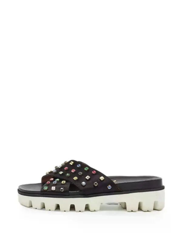 Valentino Garavani Criss-cross Crystal-embellished Sandals - Black