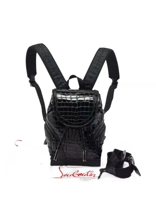 CHRISTIAN LOUBOUTIN Small Explorafunk Crocodile-effect Backpack