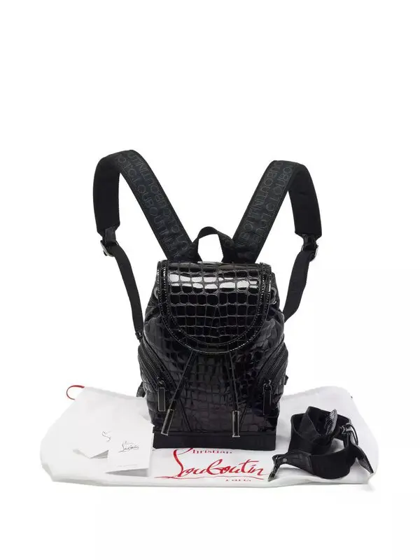 CHRISTIAN LOUBOUTIN Small Explorafunk Crocodile-effect Backpack