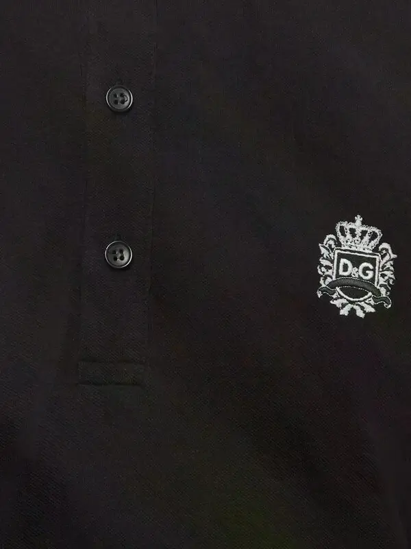 Dolce & Gabbana Crest Embroidered Polo Shirt