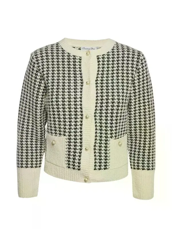 Dior Houndstooth Knit Cardigan Set