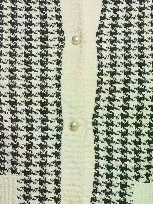 Dior Houndstooth Knit Cardigan Set