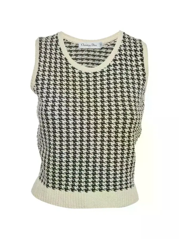 Dior Houndstooth Knit Cardigan Set