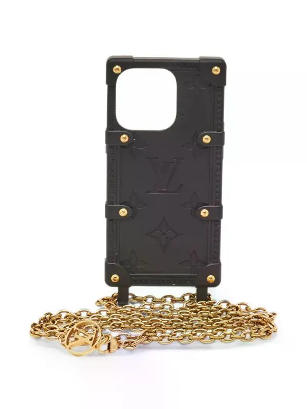 LOUIS VUITTON Re-trunk Monogram Chain Iphone 14 Pro Case