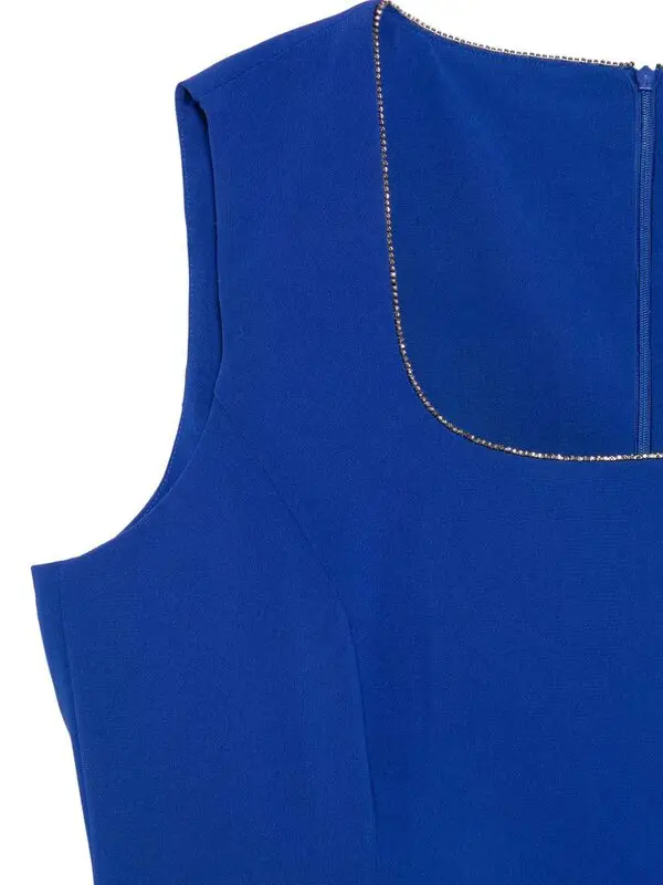 Marina Rinaldi Tabarin Crystal-trimmed Sleeveless Midi Dress - Blue
