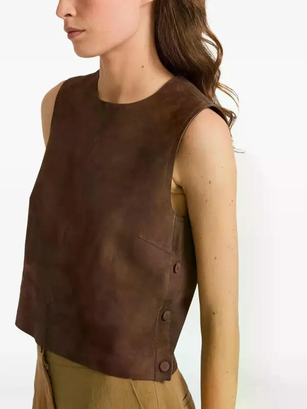YVES SALOMON Sleeveless Suede Top