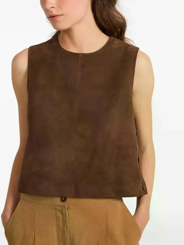 YVES SALOMON Sleeveless Suede Top