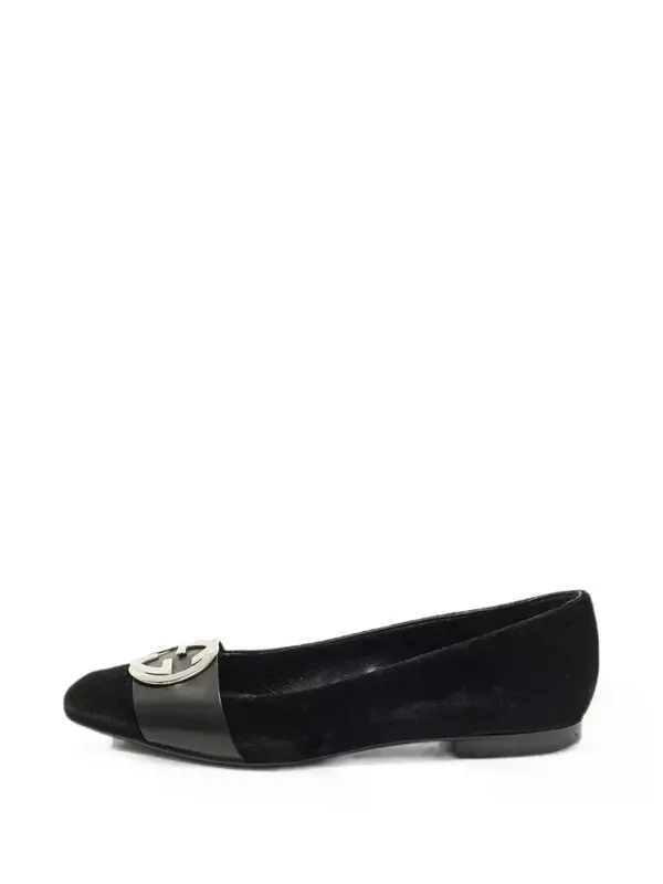 Gucci Gg Medallion Velvet Ballet Flats