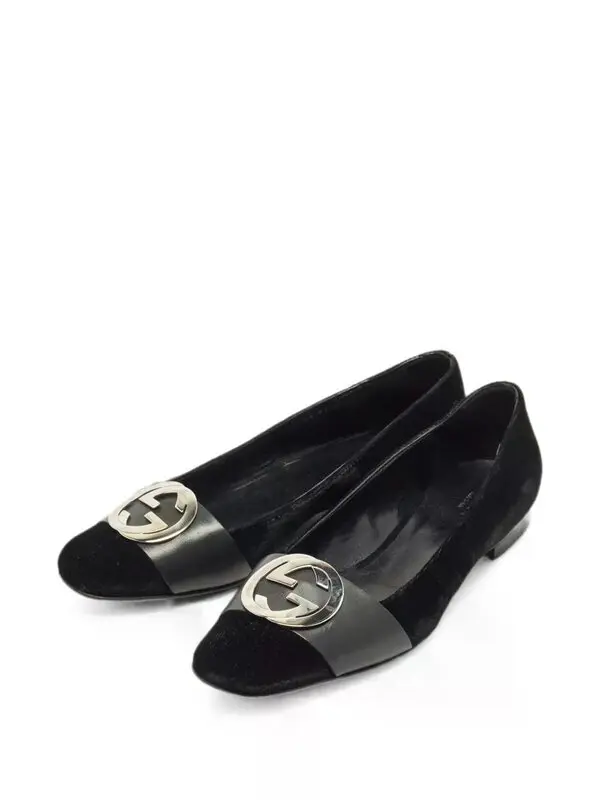 Gucci Gg Medallion Velvet Ballet Flats