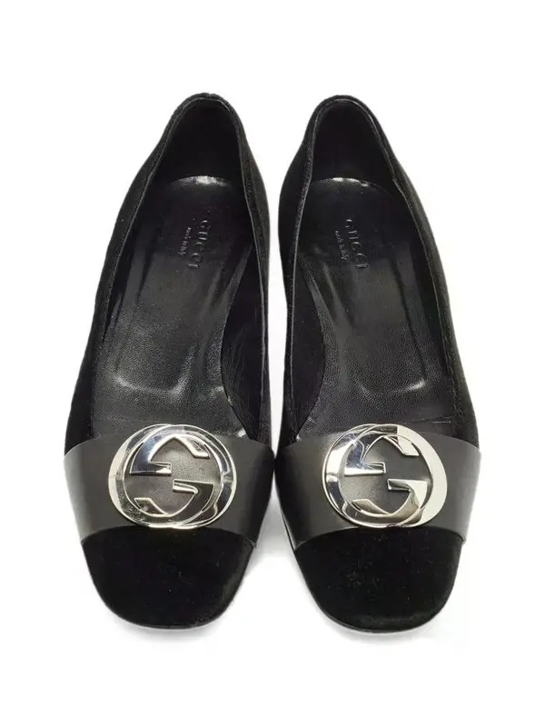 Gucci Gg Medallion Velvet Ballet Flats