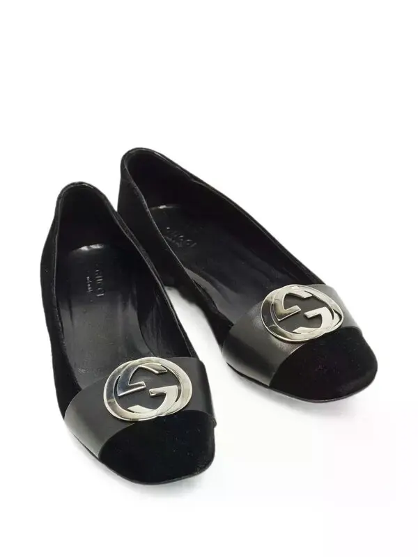 Gucci Gg Medallion Velvet Ballet Flats