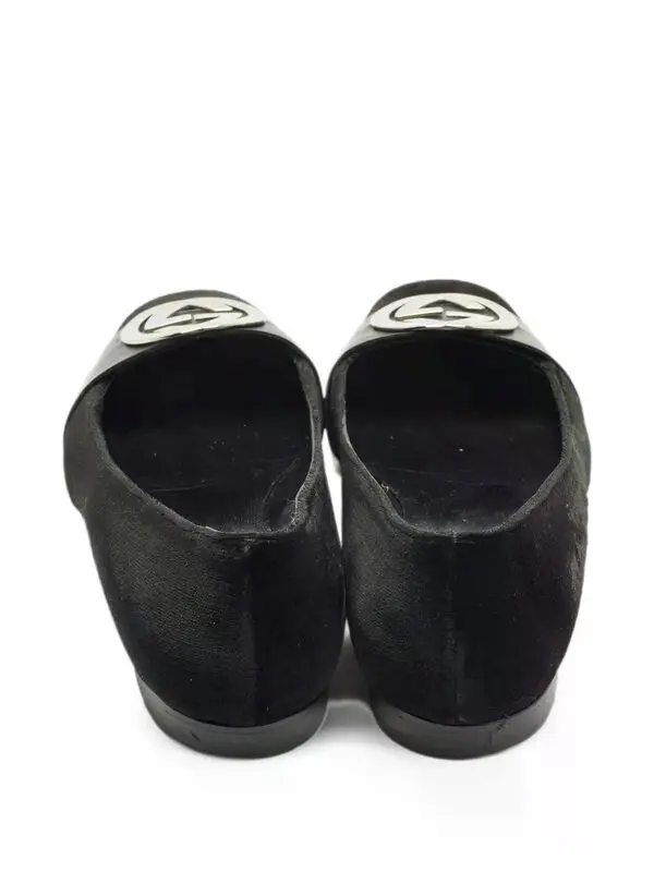 Gucci Gg Medallion Velvet Ballet Flats