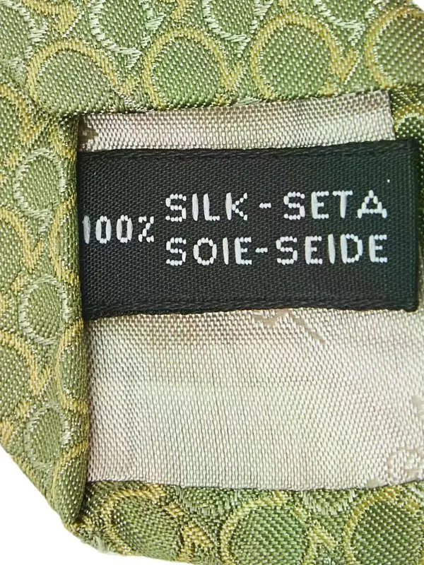 FERRAGAMO Gancini Motif Neck Tie - Green