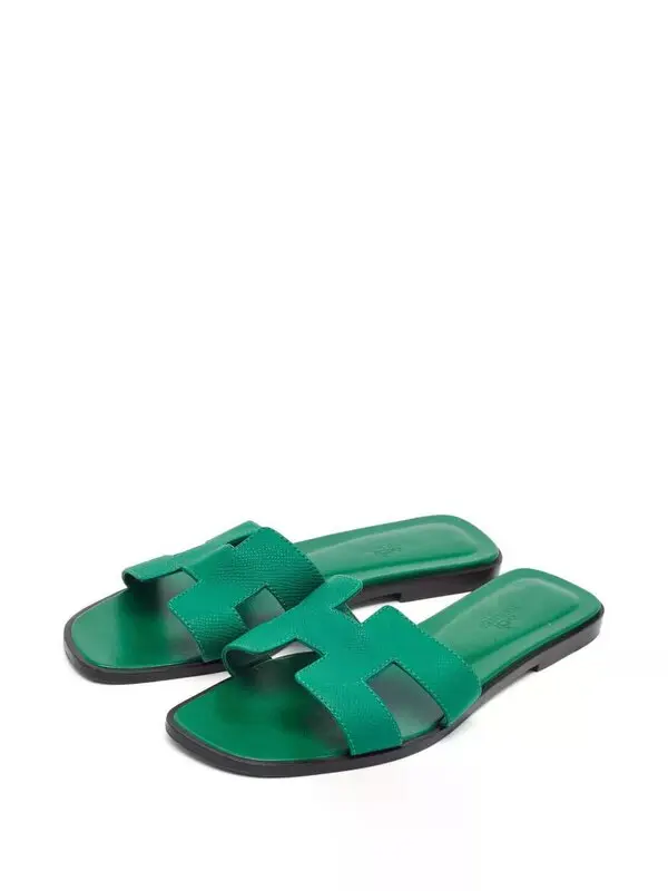 Hermès Oran H-cutout Sandals - Green