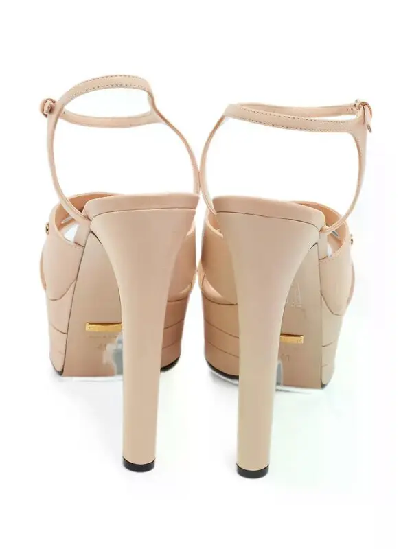 Gucci Angel Leather Platform Sandals