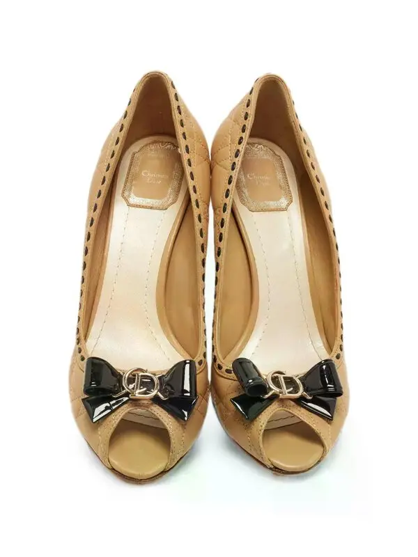 Dior Idyll Quilted Peep-toe Pumps