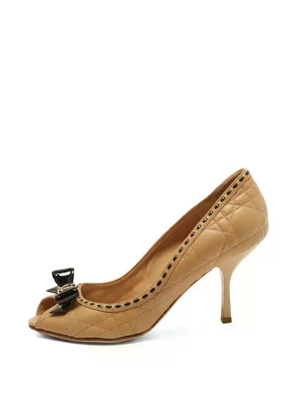 Dior Quilted Peep-toe Pumps