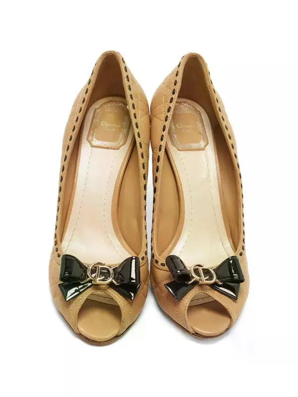 Dior Quilted Peep-toe Pumps