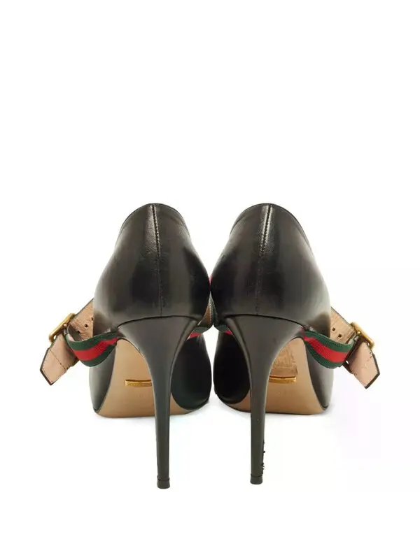 Gucci Leather Sylvie Web Strap Stiletto Pumps