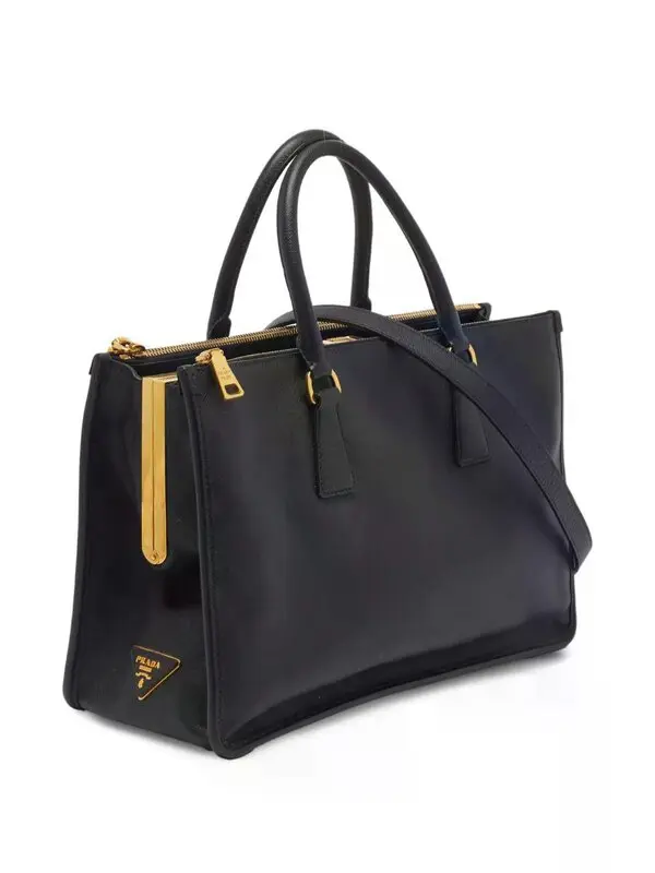 Prada Logo Plaque Double Zip Handbag
