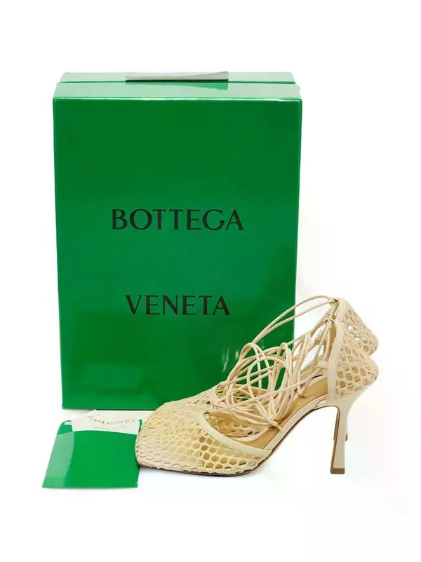 Bottega Veneta Stretch Ankle Strap Pumps - White