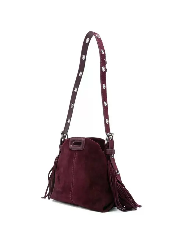 Maje Suede Fringe Mini Bag - Purple