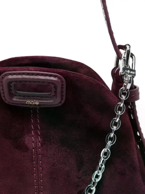 Maje Suede Fringe Mini Bag - Purple