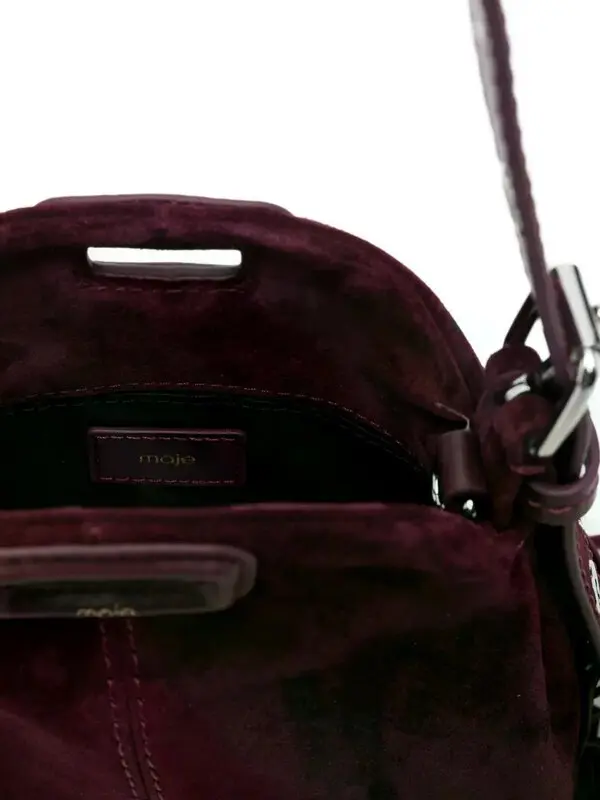 Maje Suede Fringe Mini Bag - Purple