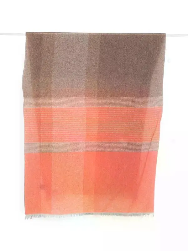 D'ANIELLO Check Frayed Scarf