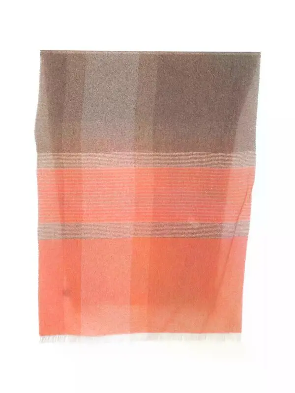 D'ANIELLO Check Frayed Scarf