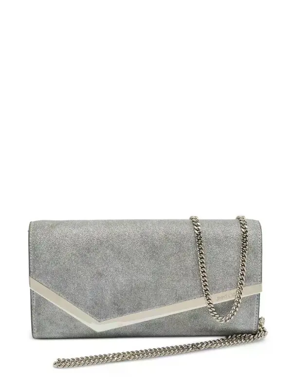 JIMMY CHOO Emmie Glitter Clutch Bag - Silver