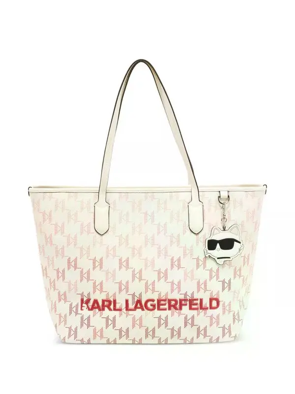 Karl Lagerfeld K/ikonik Monogram Shopper Tote Bag - White