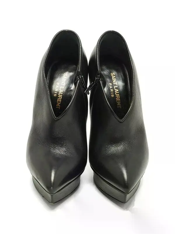 Saint Laurent Leather Zip Up Ankle Boots