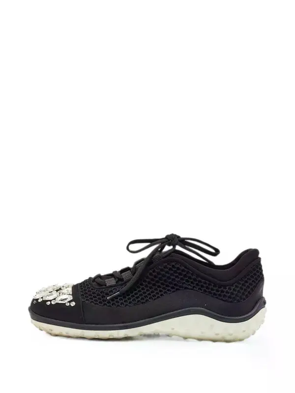 Miu Miu Crystal-embellished Mesh Sneakers