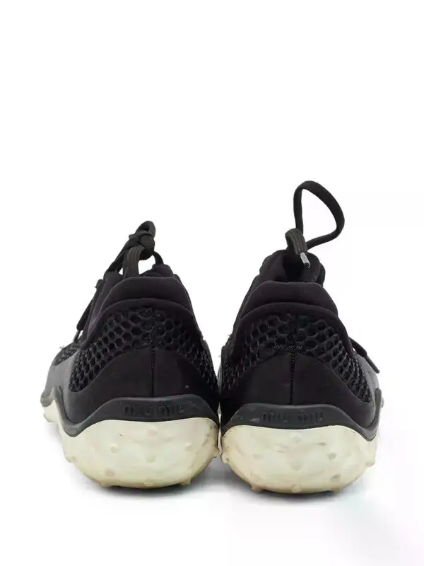 Miu Miu Embellished Mesh Sneakers - Black