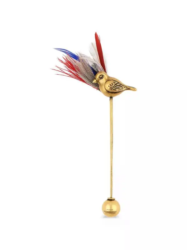 Dries Van Noten Feather Brooch - Gold