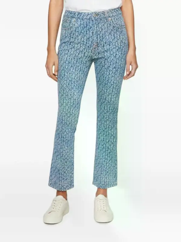 Rabanne Monogram Pattern Flared Jeans