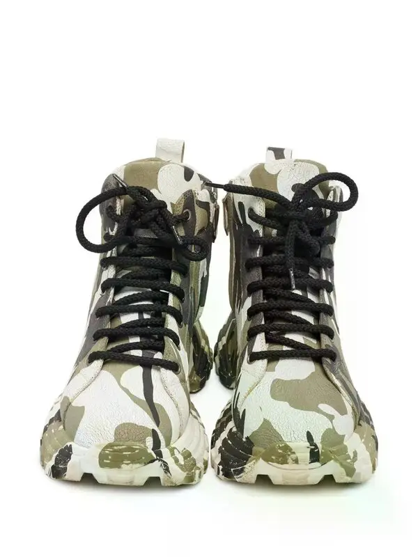 Miu Miu Camouflage Print Combat Boots