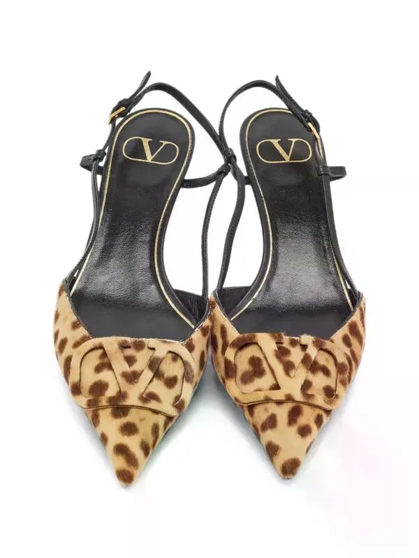 Valentino Garavani Vlogo Leopard-print Slingback Sandals